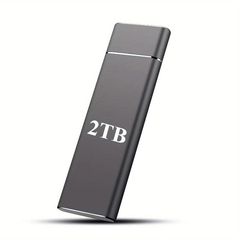 2TB Portable External Hard Drive USB 2tb, Sleek Black, Durable ...
