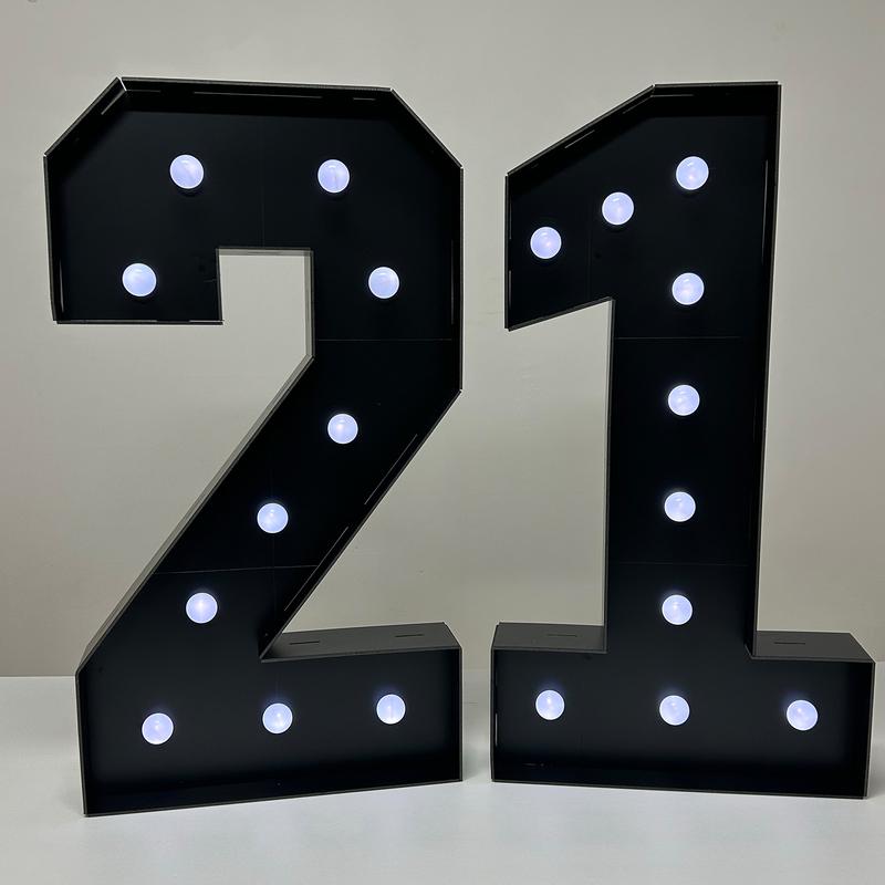 3FT Large Light up Numbers 0-9 Marquee, Black Mosaic Numbers for ...