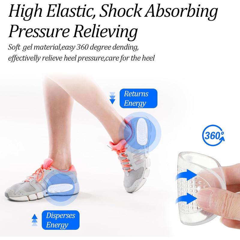 Gel Heel Cushion Cups for Plantar Fasciitis, 2 Pairs\/4Pcs Gel Heel ...