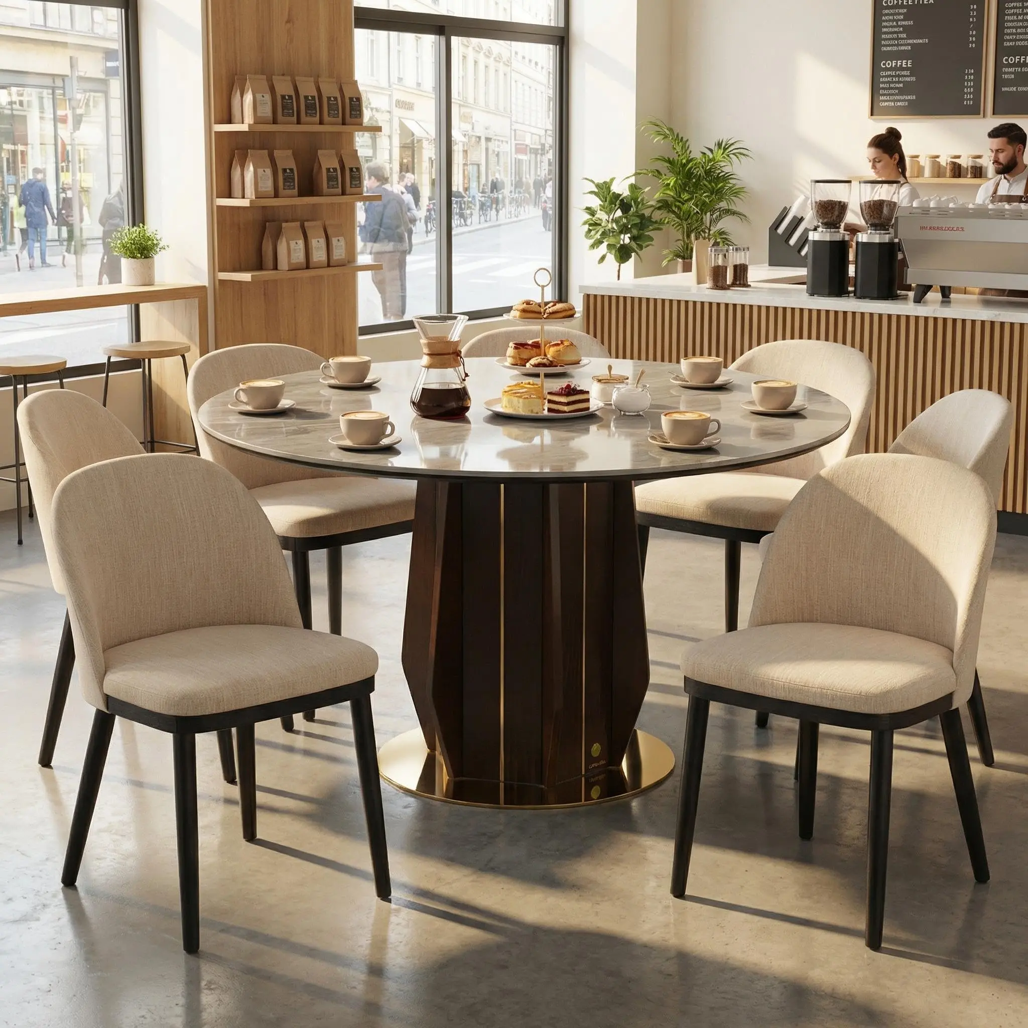 Garvee Wooden Dining Chairs Set of 6,Upholstered Kitchen Dining Room ...