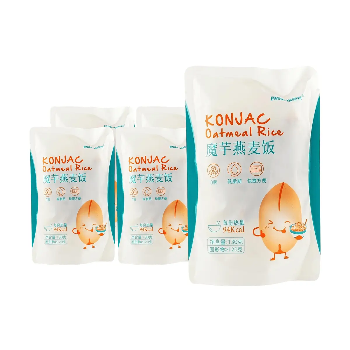 FOOD FARM Konjac Oat Rice 5-Pack (130g x 5) - 0 Sugar, Low Fat, Low ...