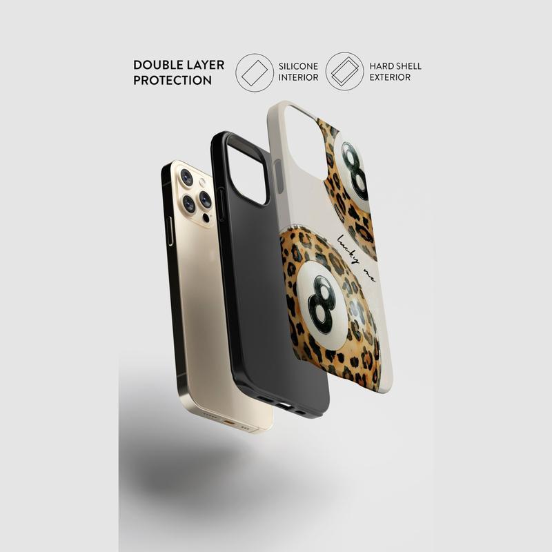 Vintage Leopard 8 Ball Phone Case | Lucky Me Manifestation Phone Cover ...