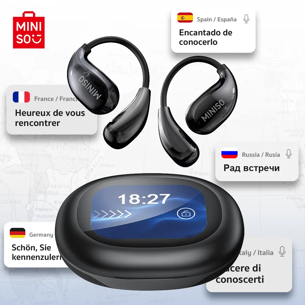 MINISO Translation Wireless Earbuds Bluetooth 5.4 with Real-Time ...