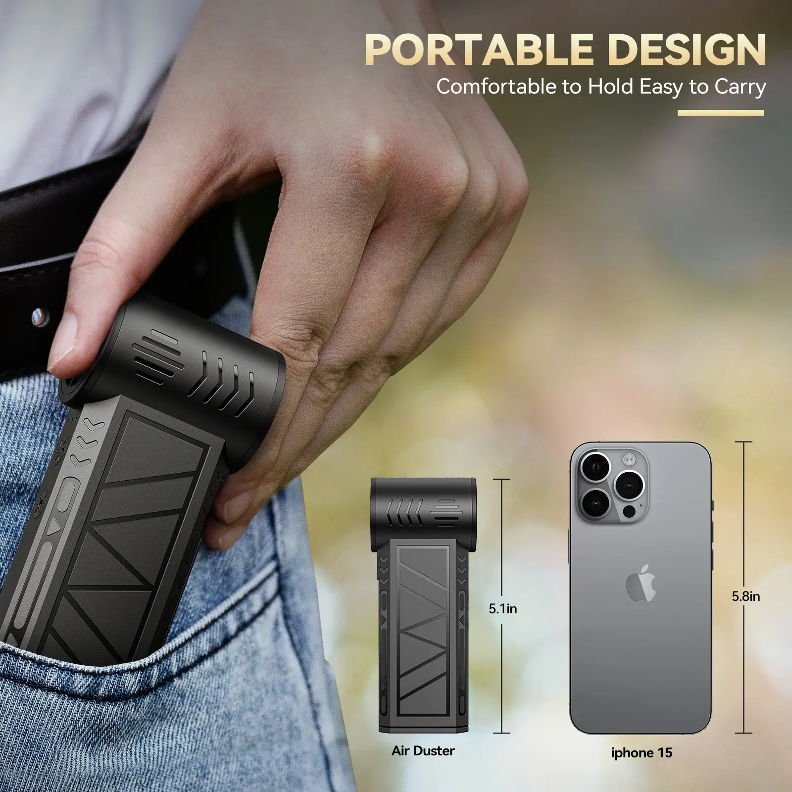 【Limited Time Deal】Compressed Air Duster-3 Gear Adjustable 130000RPM ...
