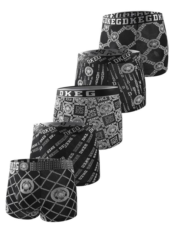 Men's All Over Print Letter Tape Boxer Brief, Fall Wear, Regular Fit ...