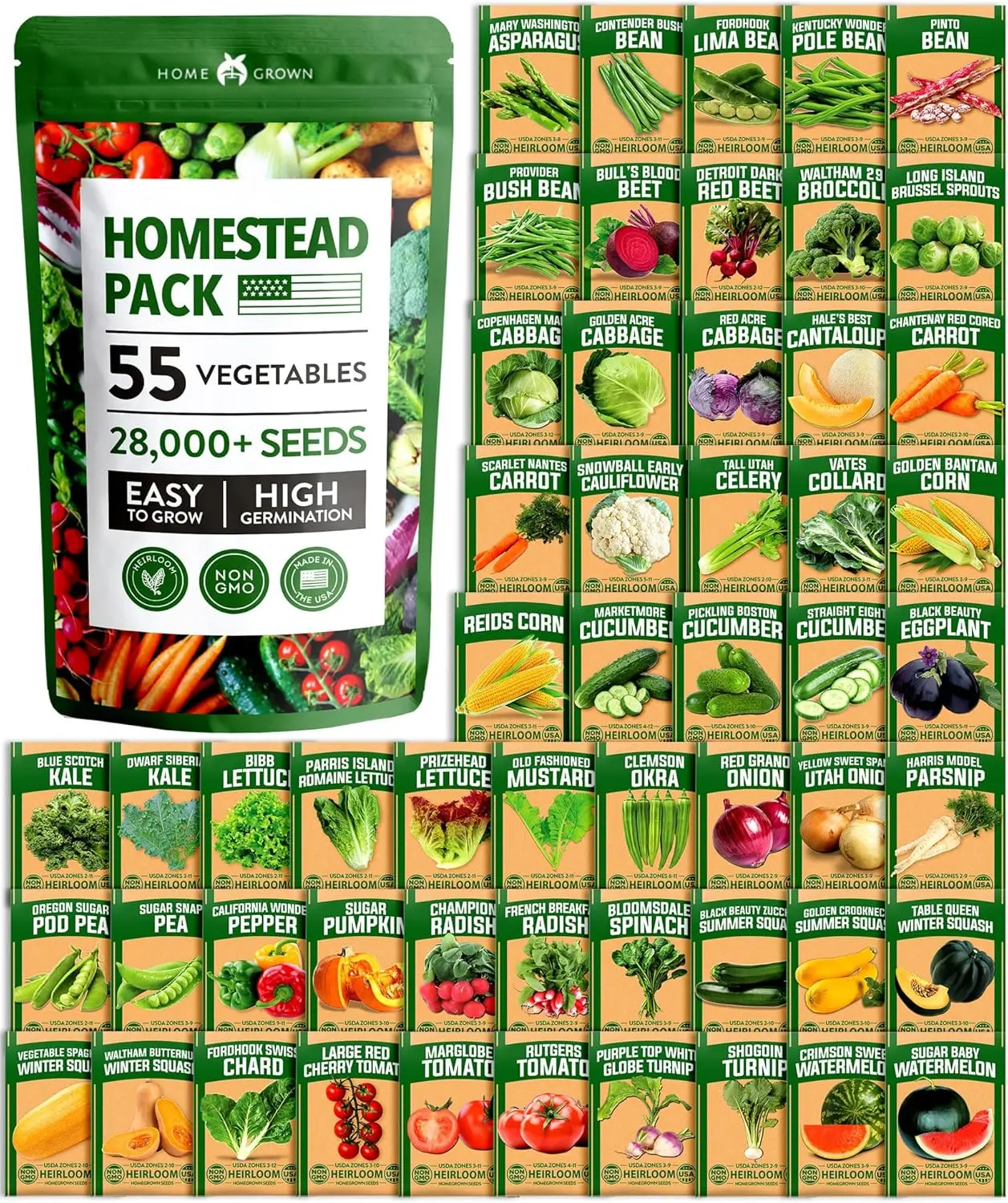 Heirloom Vegetable Seeds - Non GMO Vegetable Seeds for Planting Home ...