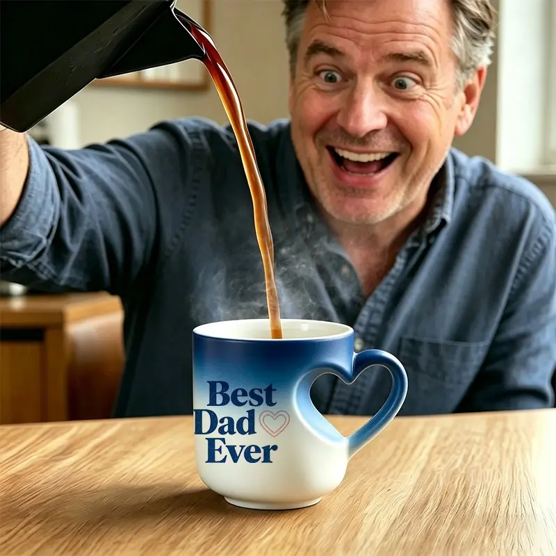 1pc Father's Day Gift, The Best Dad Text Design Color Changing Coffee ...