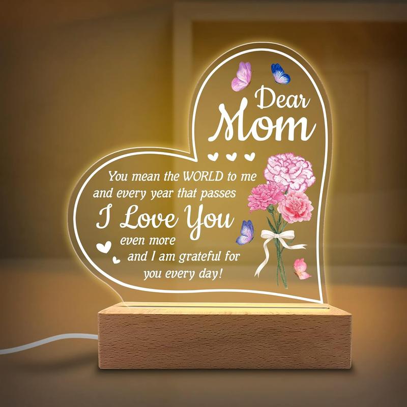 Mom Night Light Gifts - Acrylic Night Light Gifts for Mother from Son ...