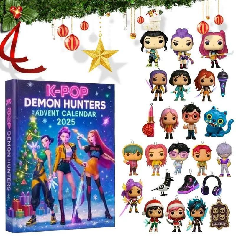 Kpop Demon Hunters Advent Calendar Keychain Countdown, 24 2D Keyring ...