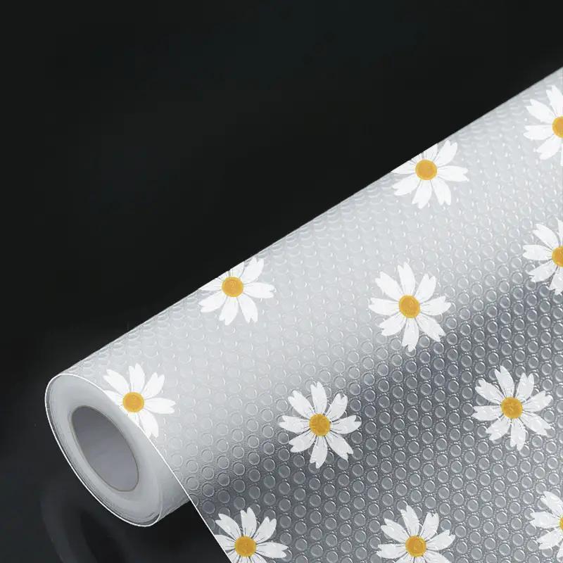 Floral Pattern Drawer Liner, 1 Roll Waterproof Non-slip Plastic Shelf ...