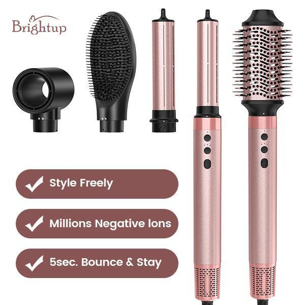 Brightup 5 in 1 Air Styler Automatic Hair Curling Iron with Detachable ...