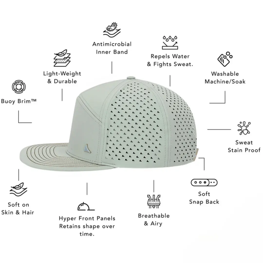 SALT MAFIA Performance Hat SEAGLASS 7-FLAT Unisex 7-Panel Flat Brim Hat ...