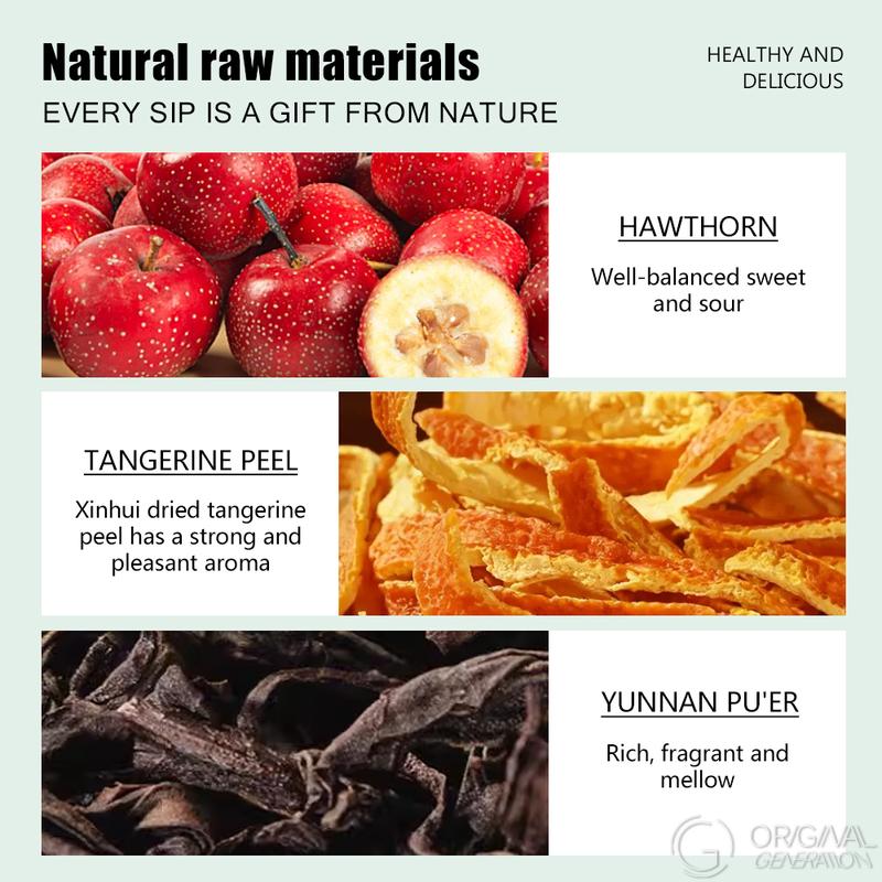 Hawthorn Tangerine Puer Tea 90g (3g×30pcs) One Piece Is Enough For ...