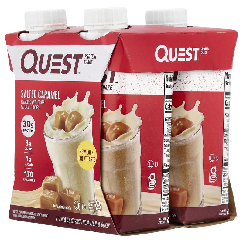 Quest Nutrition Protein Shake, Salted Caramel, 4 Shakes, 11 fl oz (325 ...