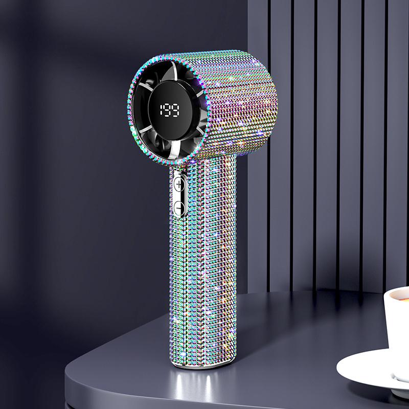 New Diamond Appearance Handheld Fan, Ultra-Shiny High-Speed 200 Speeds ...