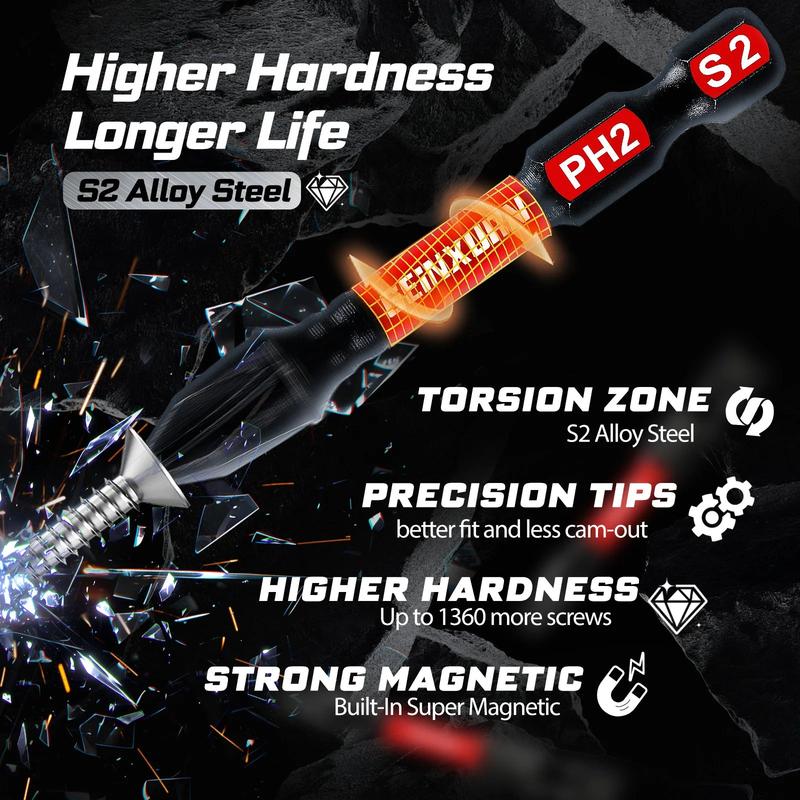 Geinxurn 98PCS 1”/2” Impact Screwdriver Bits Set, Magnetic Driver Bits ...