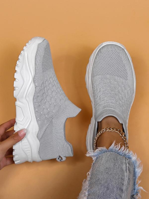 Women's Fashionable Plain Color Low Top Sneakers, Casual Comfortable ...