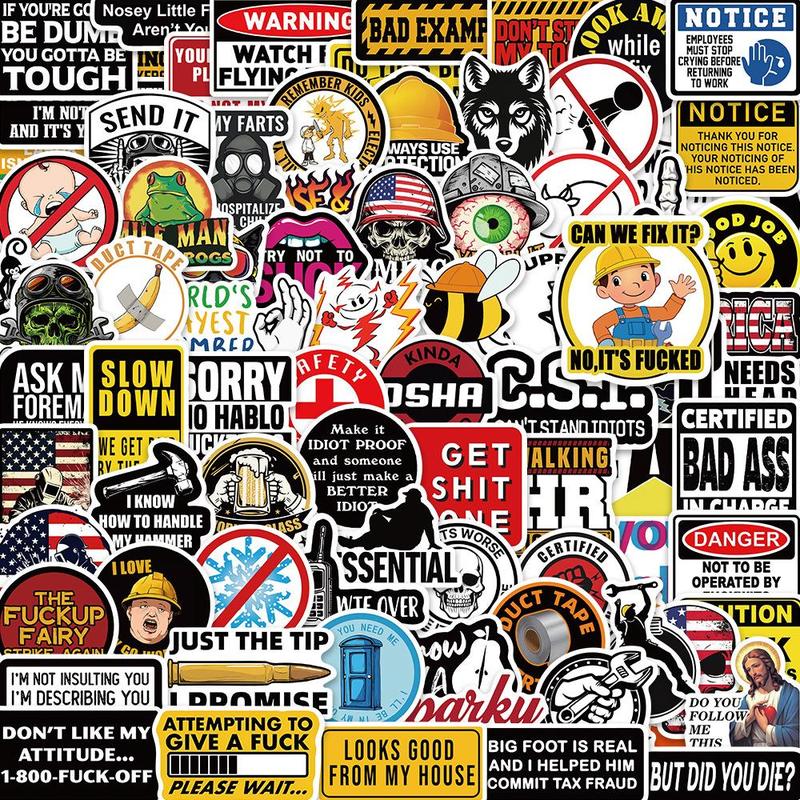 Funny Hard Hat Graffiti Stickers, Toolbox Helmet Design DIY Decorative ...