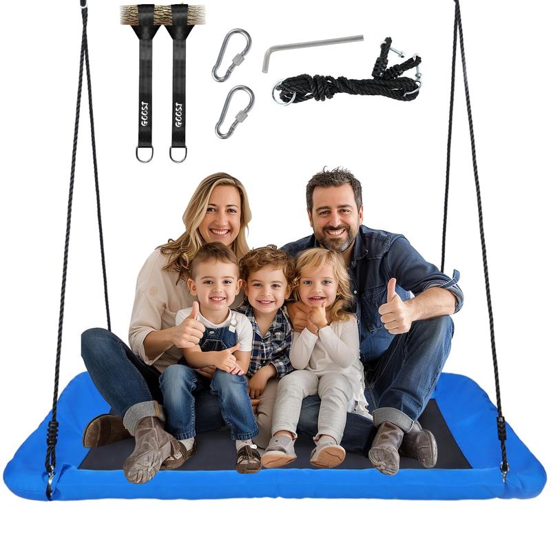800lbs 60" Rectangle Platform Tree Swing for Kids and Adults Waterproof ...