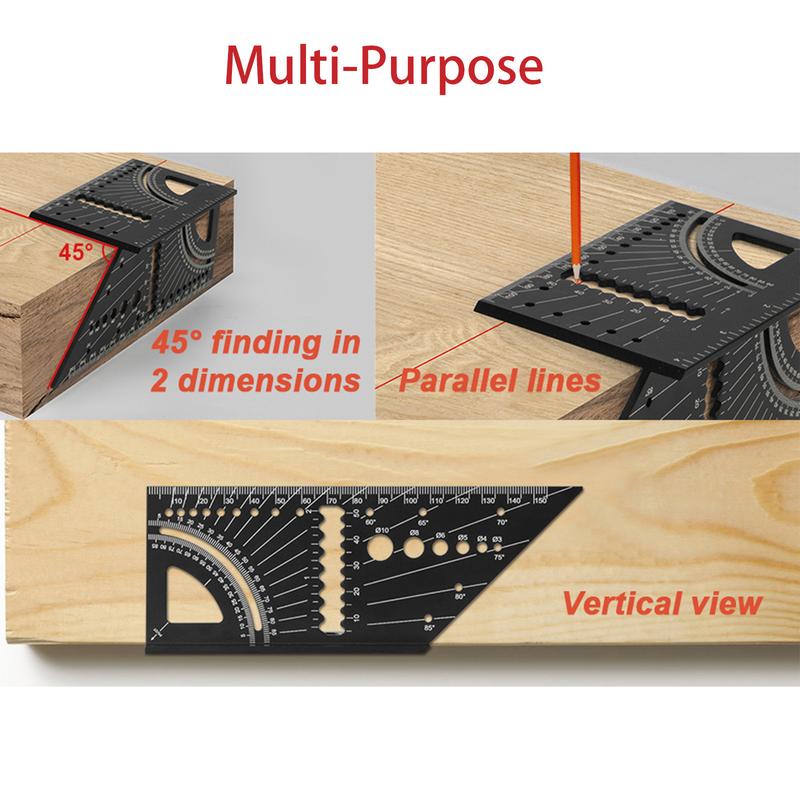 Folding Rafter Square & Multi-Angle Measuring Ruler Set for Accurate ...
