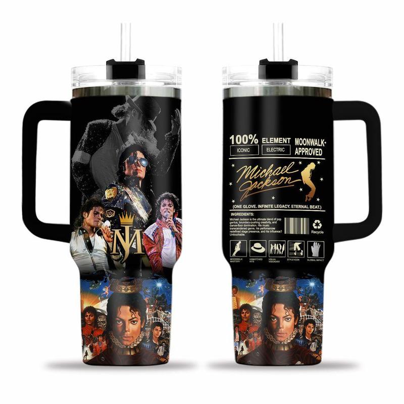 Michael Jackson 40oz Tumbler with Iconic Electric Moonwalk Approved ...