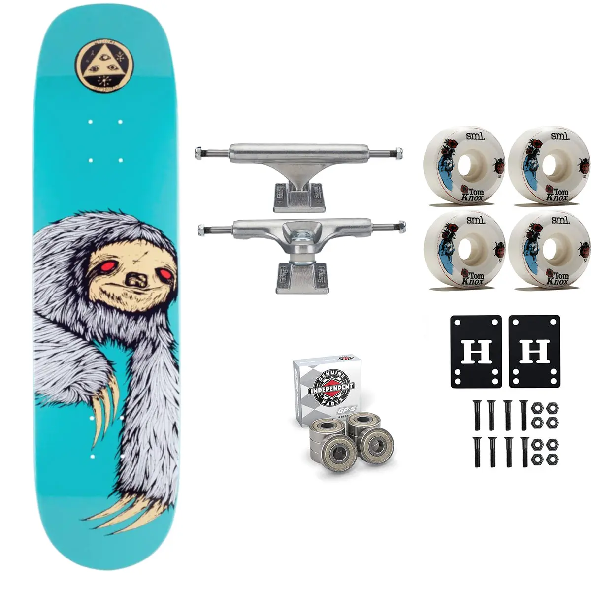 Welcome Skateboard Premium Complete Sloth on Phoenix Teal 8.0" x 32 ...