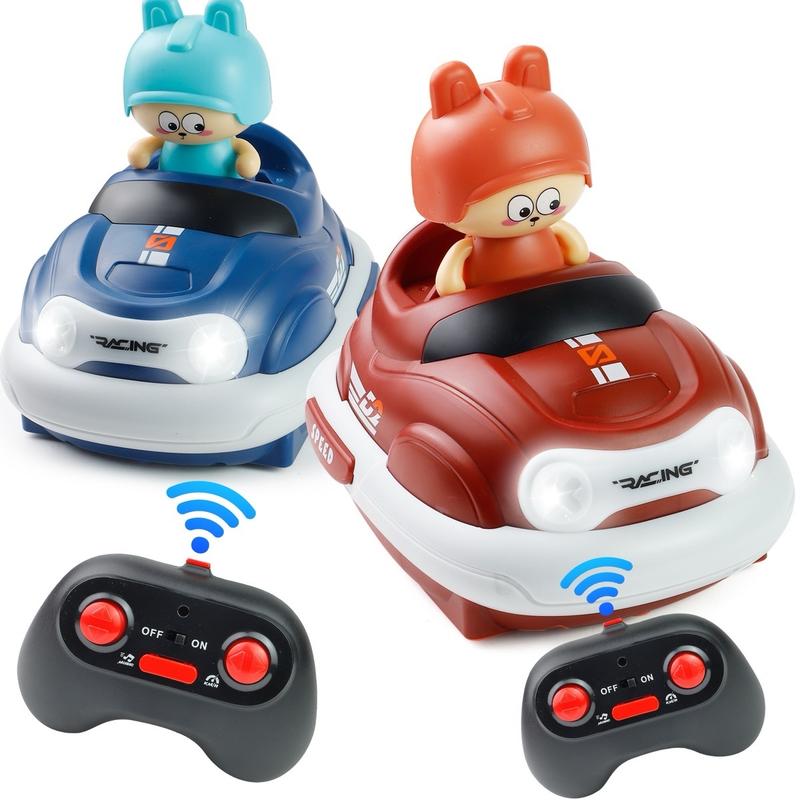 2-Pack Remote Control Bumper Car Toy for Kids Competitive RC Jumping ...