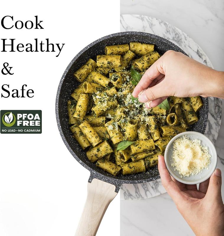 Nonstick Cookware Set for Induction Cooktops - 10-Piece Reinforced Die ...