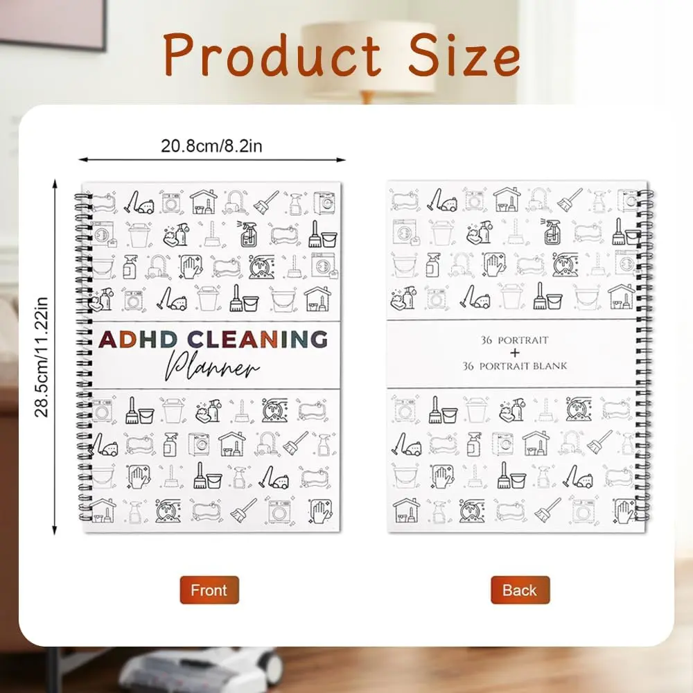 Cleaning Planner for Adults & Teens Undated Daily Weekly Monthly Yearly ...