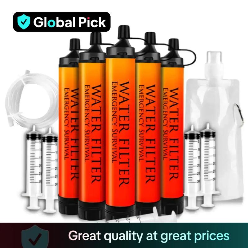 Emergency Survival Water Straws, 1 Set Portable Water Filter ...