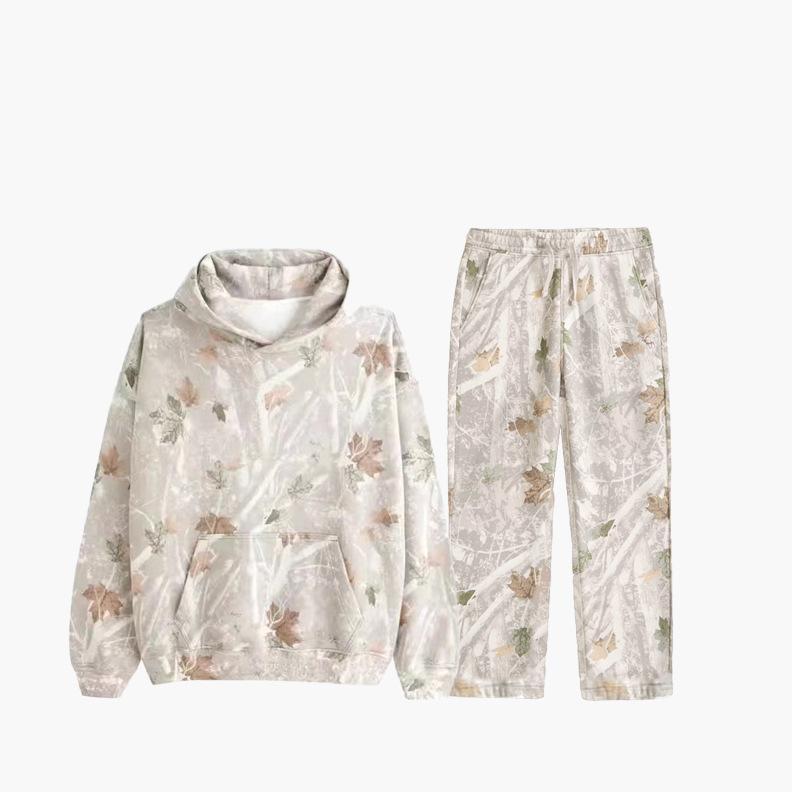 Women's Camouflage Sweatshirt Set 2-Piece Camouflage Hoodie Maple Leaf ...
