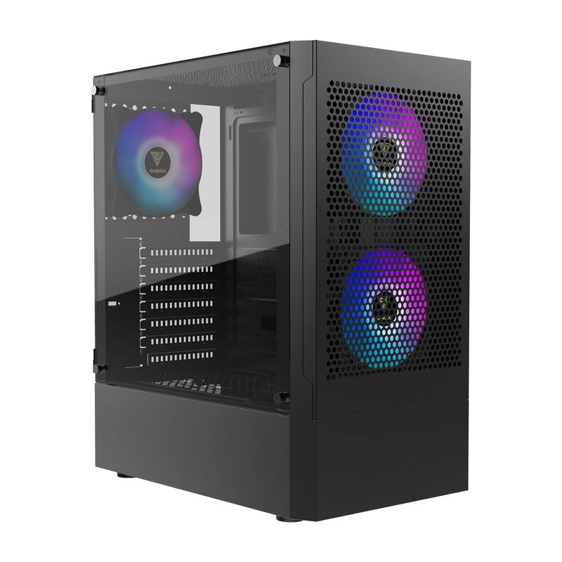 Gaming Atx Mid Tower Pc Computer Case With Tempered Glass 3 Built-in ...