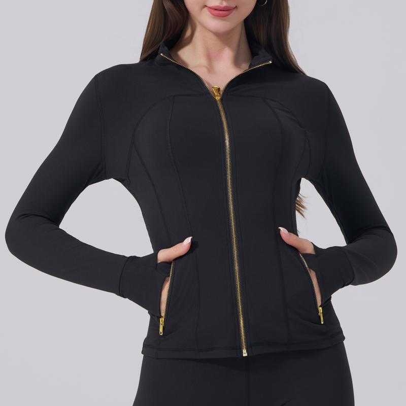 【Golden Zipper】【Gardenia Fragrance】Soft Brushed Women's Sporty Jacket ...