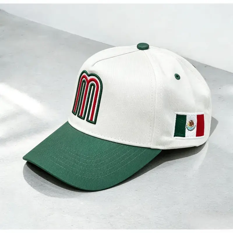 Mexican Flag Baseball Cap – Embroidered "M" Logo, Patriotic Mexico Hat ...