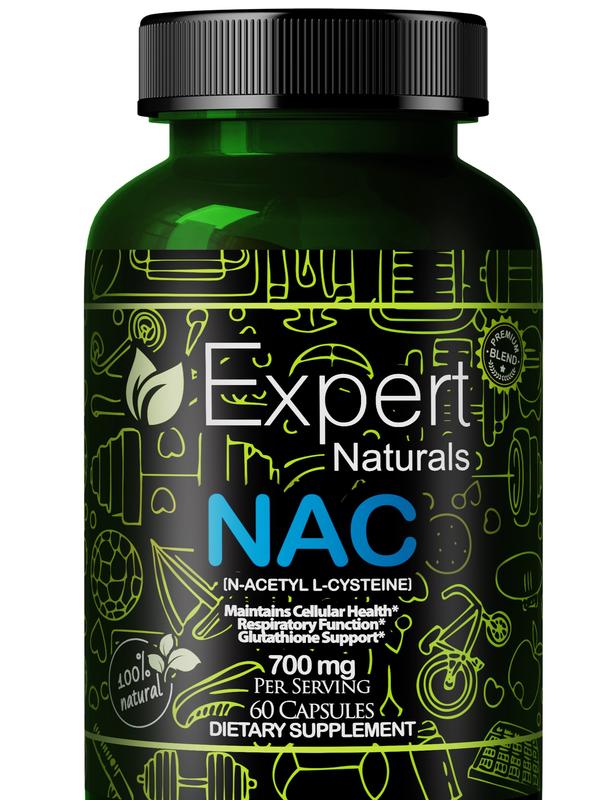 Expert Naturals NAC N-Acetyl L-Cysteine 700mg per Serving 60 Capsules ...