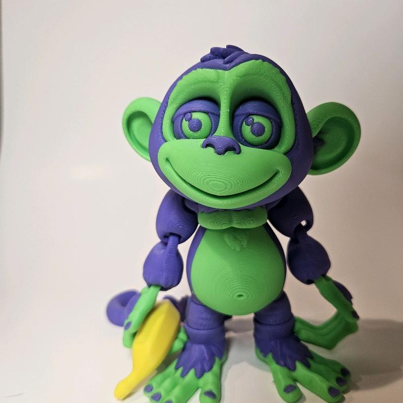Large Rainbow Flexi Monkey with Tree and Banana - Colorful Design ...