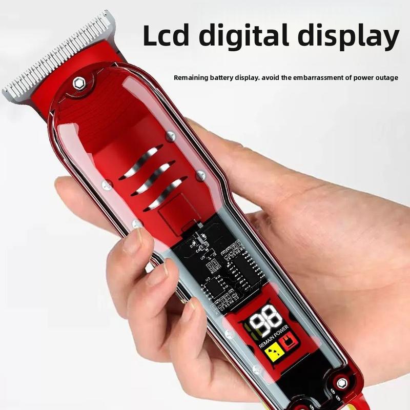 Professional Transparent Hair Clipper for Men - Rechargeable Cordless ...