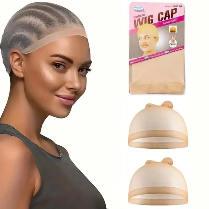 Ultra-Thin Stretchy Nylon Lace Front Stocking Caps Light Brown Wig Caps ...