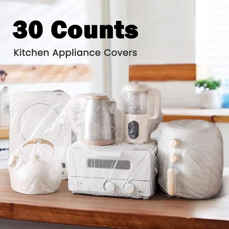 30 Counts Clear Small Appliance Covers, Appliance Dust Cover for ...