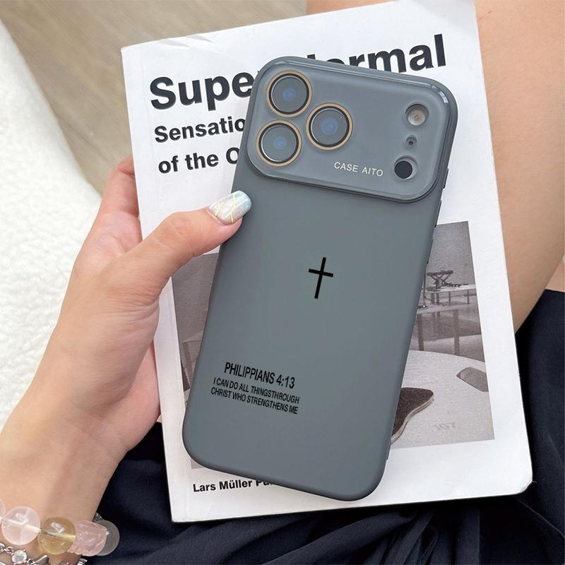 Niche Minimalist Cross Dopamine Ins Style Solid Color Phone Case with ...