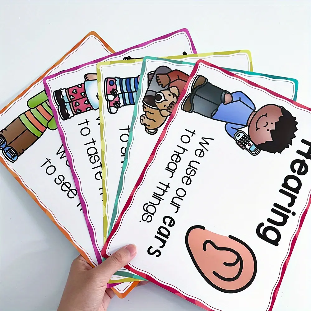 Five Senses Posters Set, Educational Charts for Classroom Decoration ...