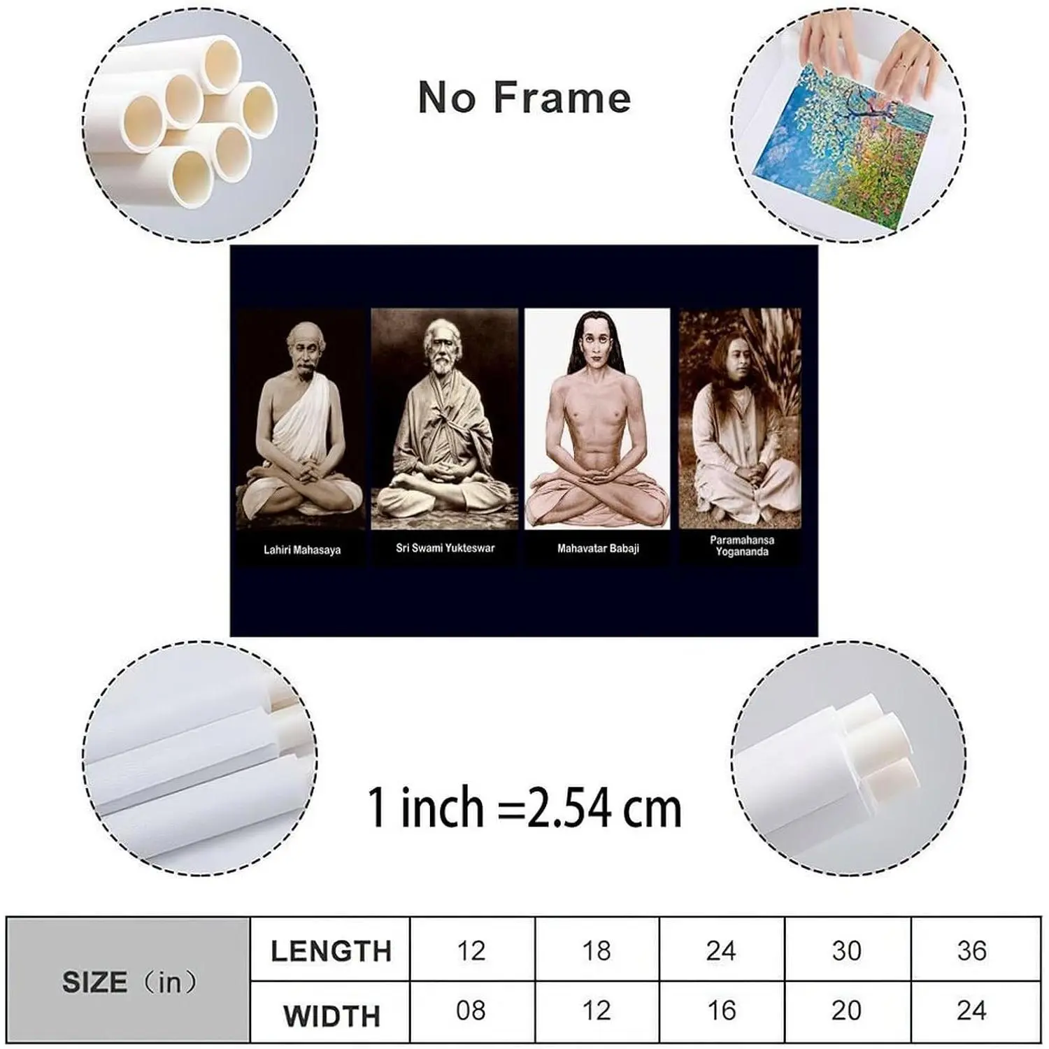 Indian Holy Lahiri Mahasaya Sri Swami Yukteswar Mahavatar Babaji ...