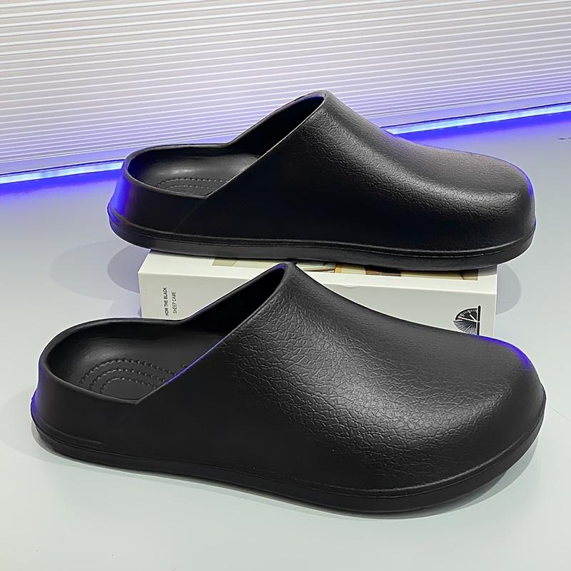 Unisex Comfortable Solid Color Flat Clogs - Lightweight Slip-On Mules ...