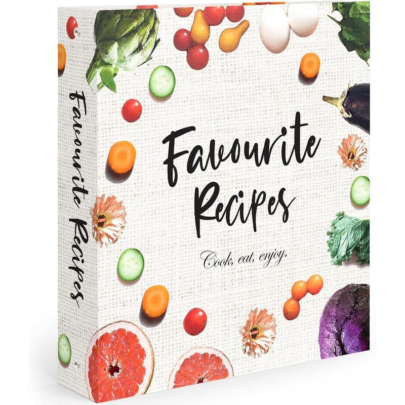 Recipe Binder 8.5" x 9.5", 3 Ring Organizer Blank Recipe Book with 25 ...
