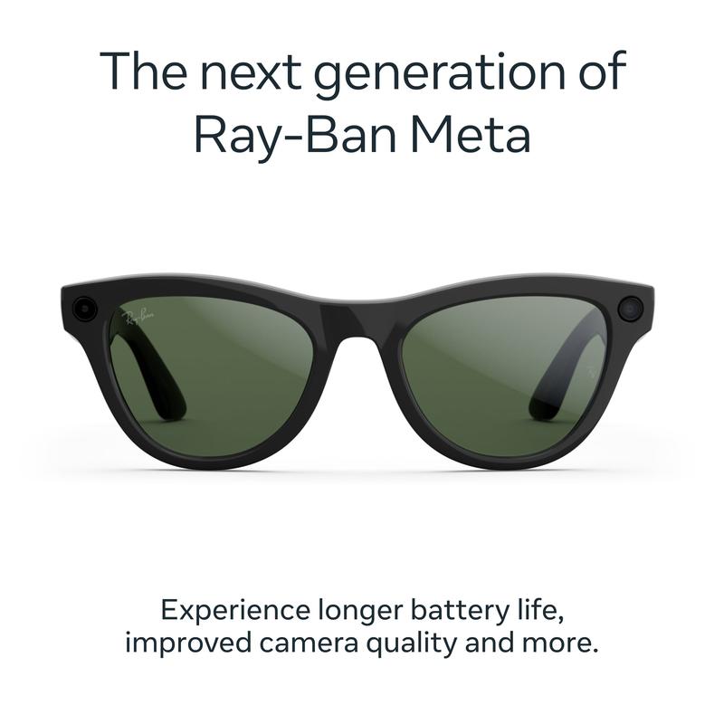 Ray-Ban Meta Skyler (Gen 2) Shiny Black Transitions® Graphite Green Lenses