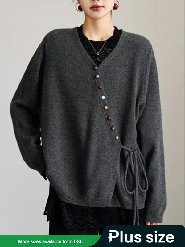 Women's Plus Size Knit Cardigan Sweater Coat, Fall Winter Fashion ...