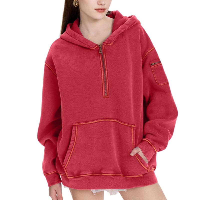 FAIABLE Unisex Oversized Half Zip Fleece Pullover - Heavyweight Winter ...