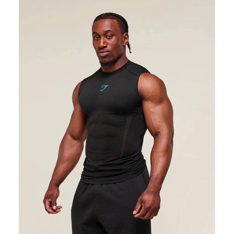 ONYX GYMSHARK Men's Cool Poly Gym Tank - Muscle Fit, Quick-Dry ...