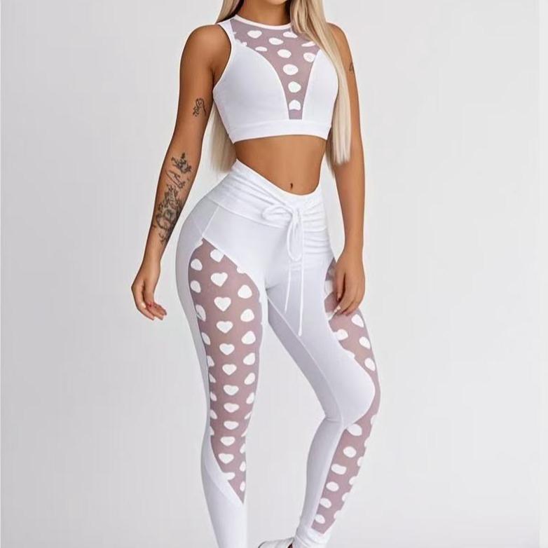 Two-Piece Sexy Women's Solid Gym Set,High-Waist Leggings & Sweatpants ...