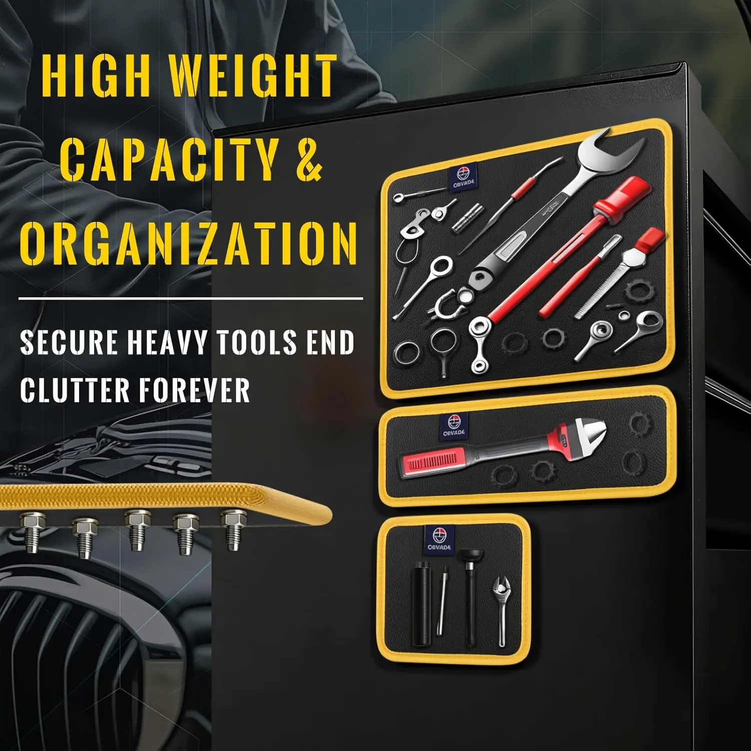 Tool Mat Set, 4 Pack Tool Mat Set with Telescoping Pickup Tool | 40LB ...